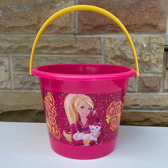 Barbie | Other | Rare Mattel 21 Barbie Jumbo Plastic Bucket Pink Glam ...